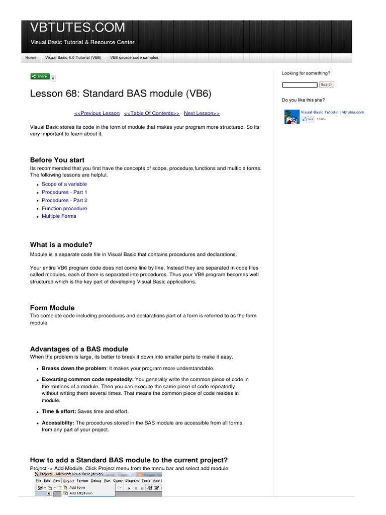 Standard BAS Module (VB6) | PDF | Subroutine | Scope (Computer Science)