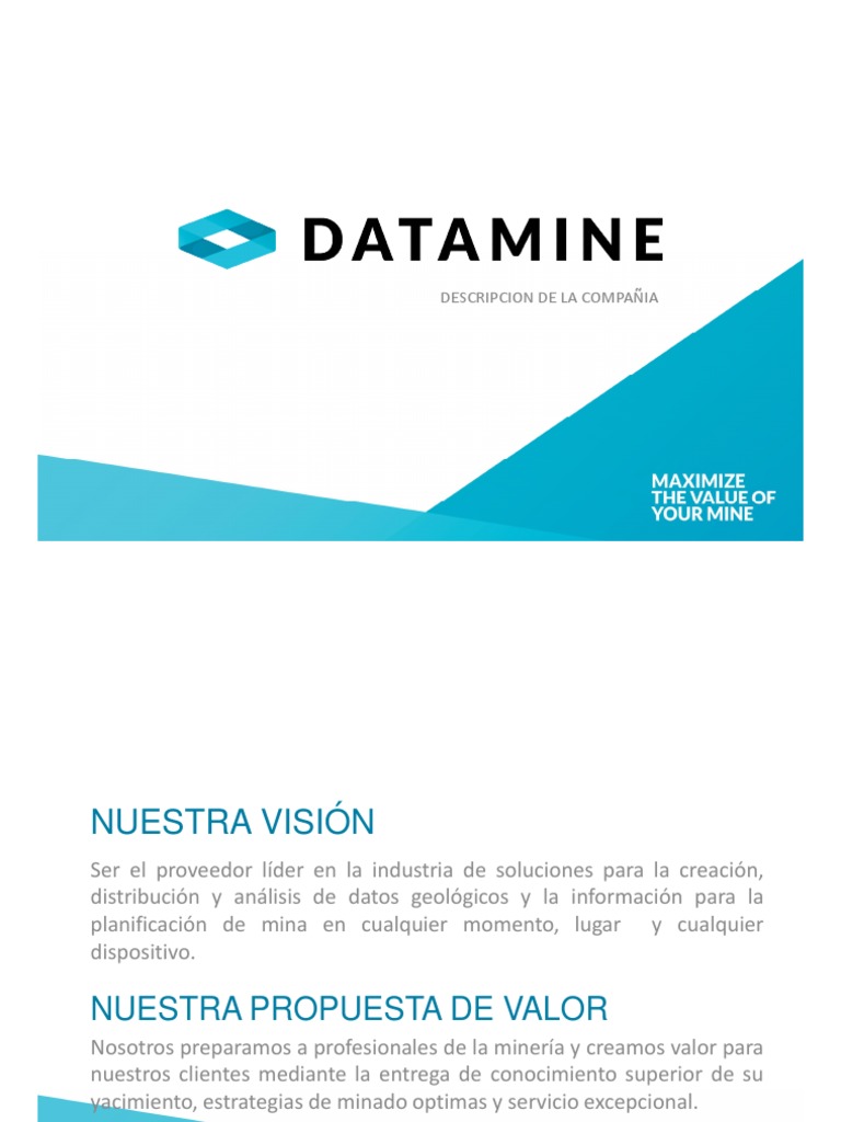 Datamine Corporate | Plataforma como servicio | Minería