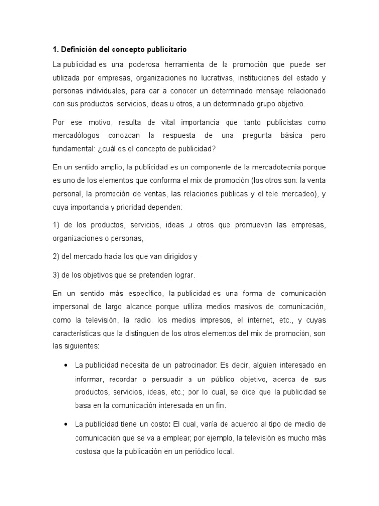 Definición y concepto de publicidad | PDF | Publicidad | Marketing
