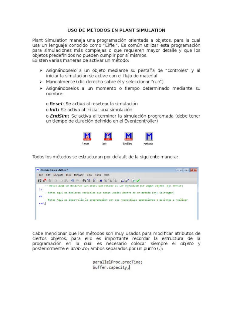Uso de Metodos en Plant Simulation | PDF