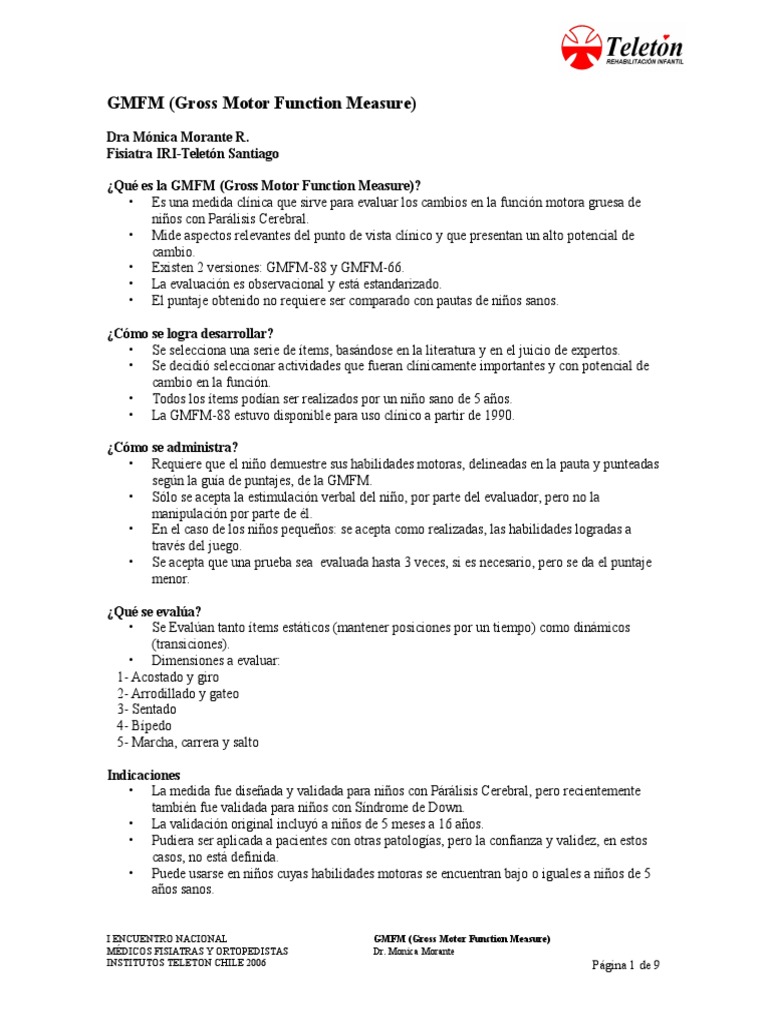GMFM (Gross Motor Function Measure)