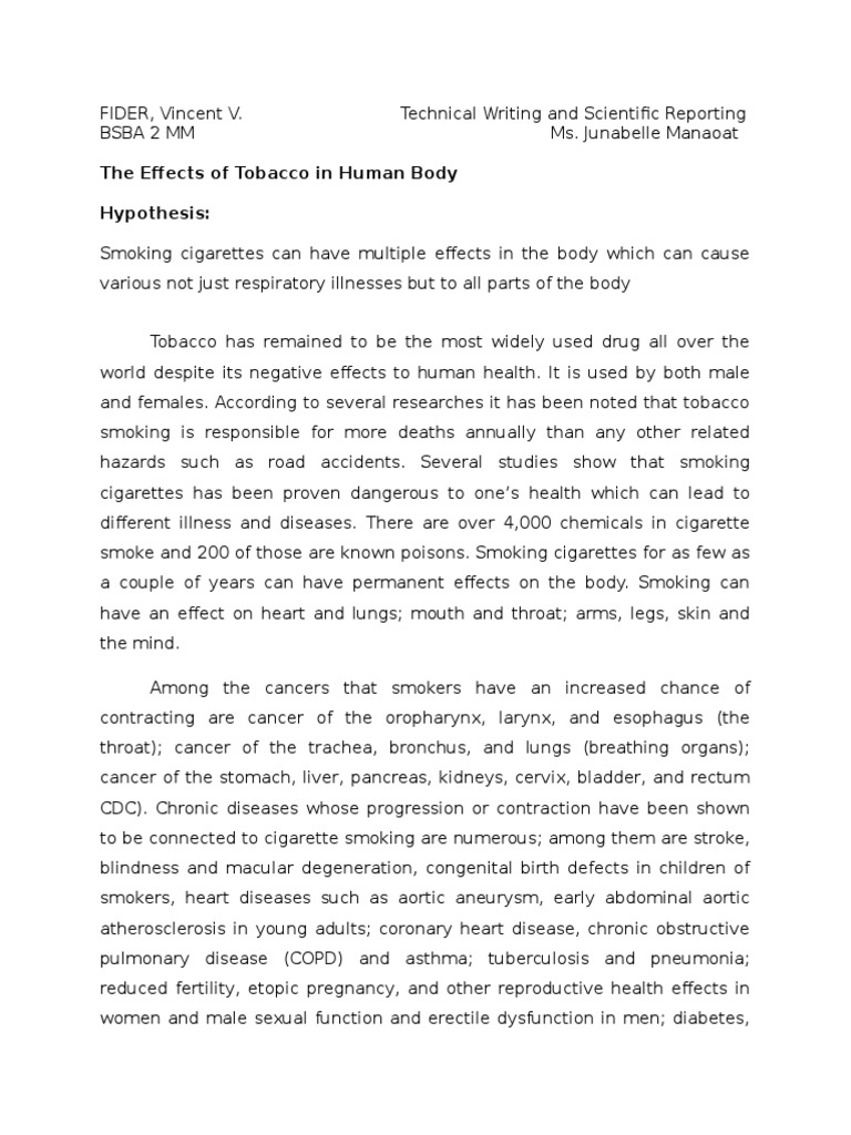 Research Paper About Cigarettes | PDF | Tobacco Smoking | Addiction