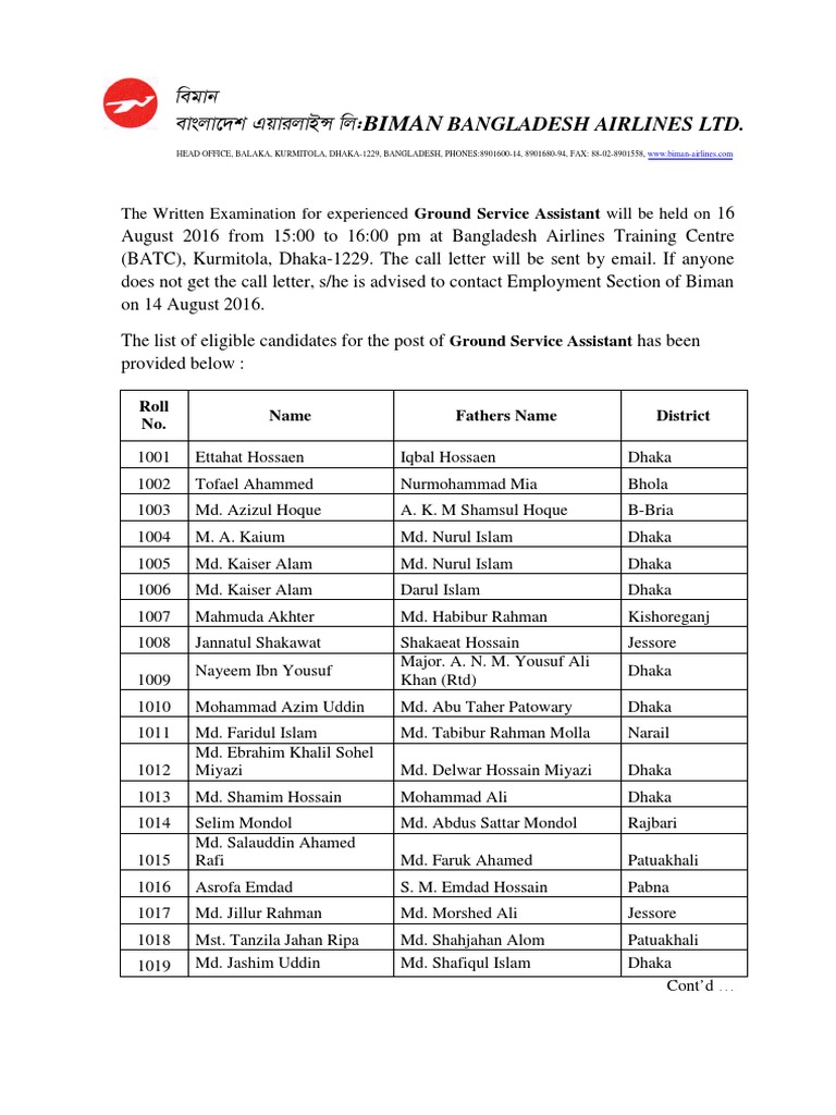 List of Exp Ground Service Assistant | PDF