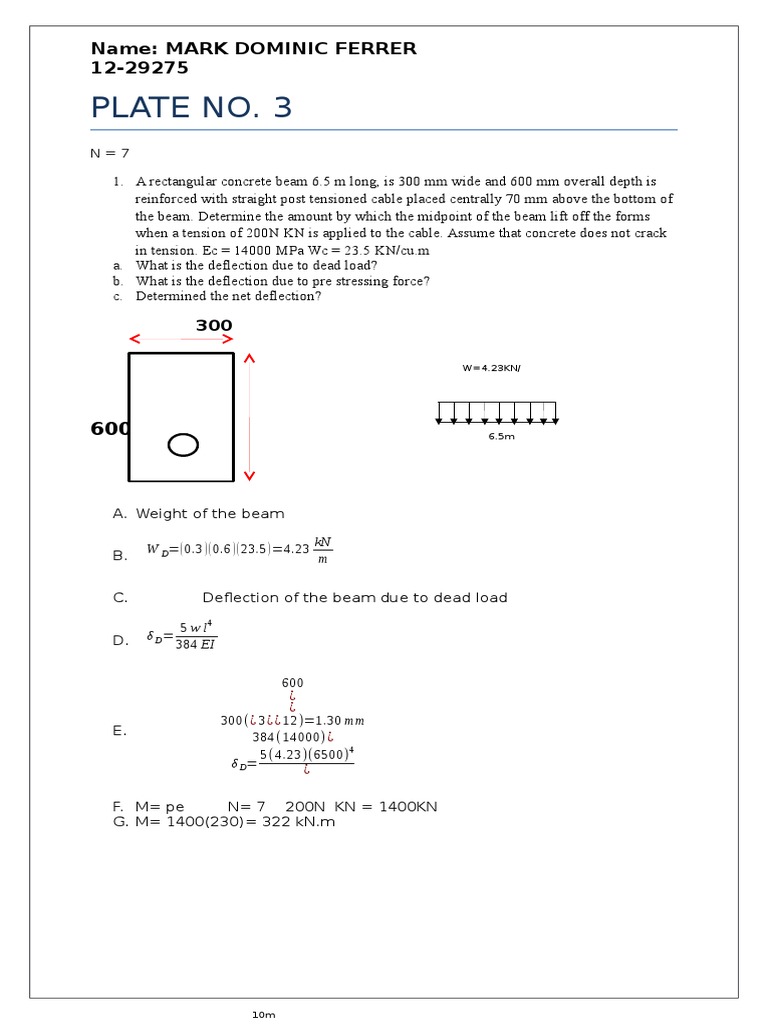 Plate No. 3: Name: Mark Dominic Ferrer 12-29275 | PDF