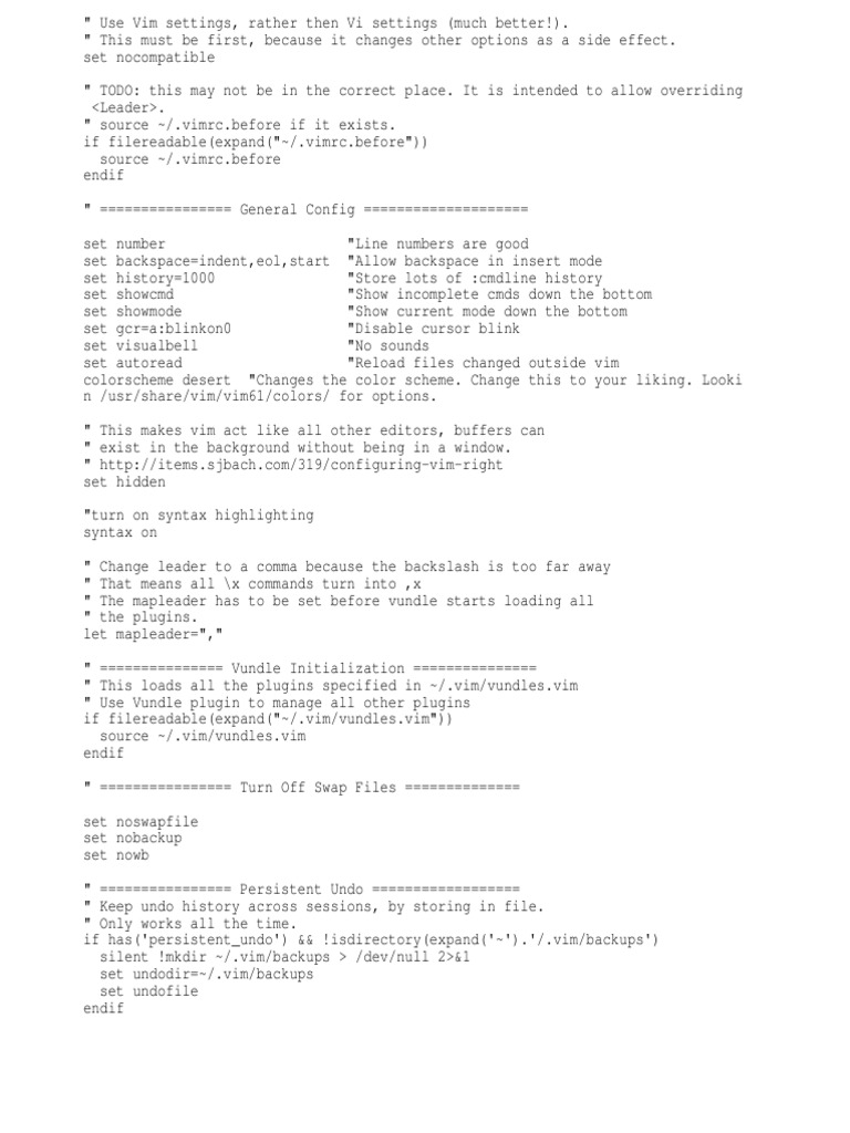 Vimrc | PDF | Notation | Computer Programming