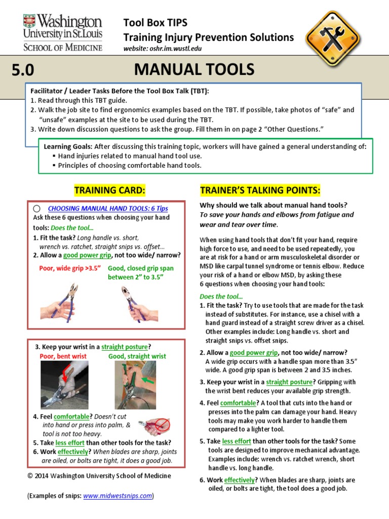 Ergonomics Manual Tools | Wellness