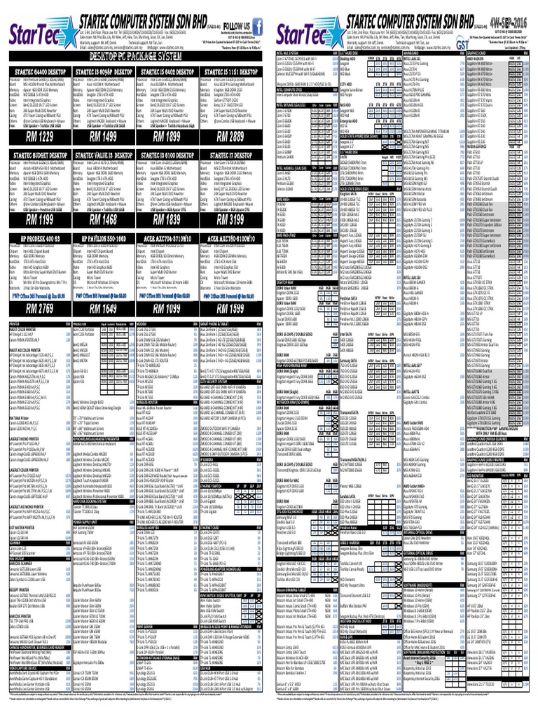 Startec Computer Sales and Support Contact Information | PDF | Office ...