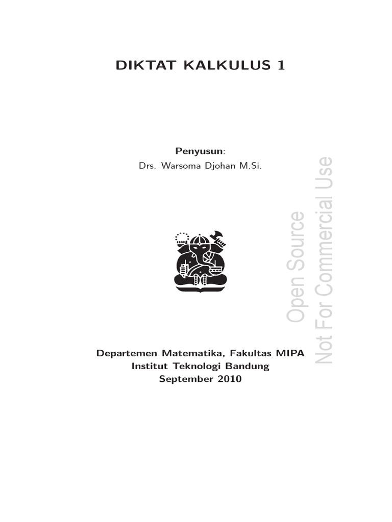Diktat Kalkulus 1 ITB: Panduan Pembelajaran | PDF | Metode & Bahan Ajar