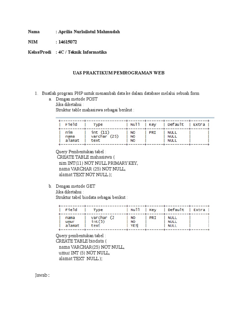 Uas Praktikum Pemrograman Web | PDF