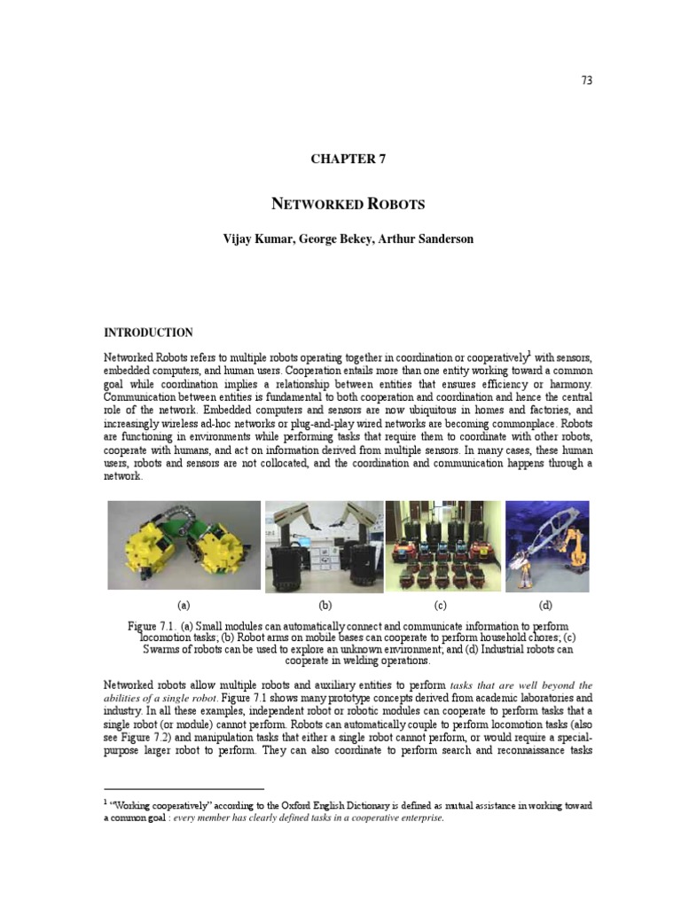 Vijay Kumar, George Bekey, Arthur Sanderson | PDF | Robot | Robotics