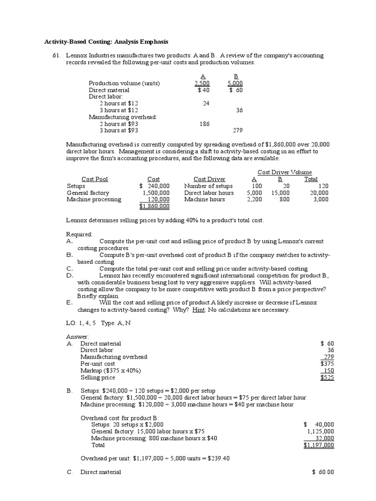 Manacc Ans Key | PDF | Business | Economies