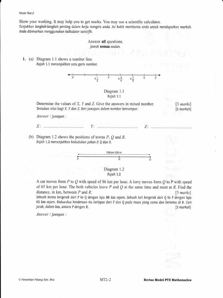 Kertas Model 2 Math Pt3 | PDF