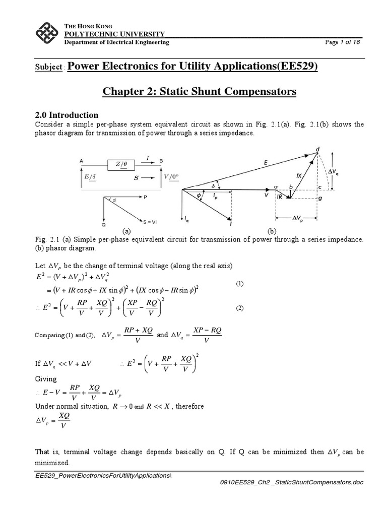Static Shunt Compensators Overview | PDF | Ac Power | Capacitor