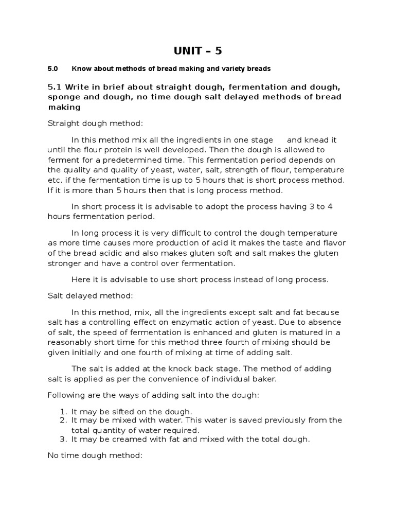 CBC 101 Chapter 5 | PDF | Dough | Breads