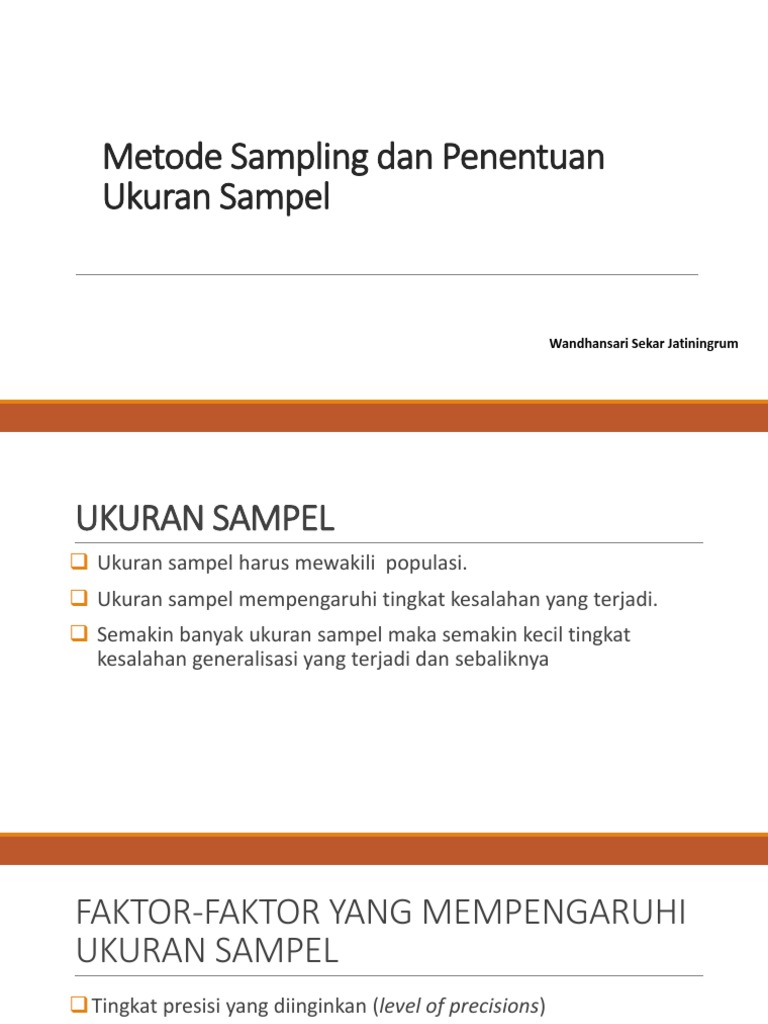 PERANCANGAN EKSPERIMEN-2-Metode Sampling&Penentuan Ukuran Sampel | PDF