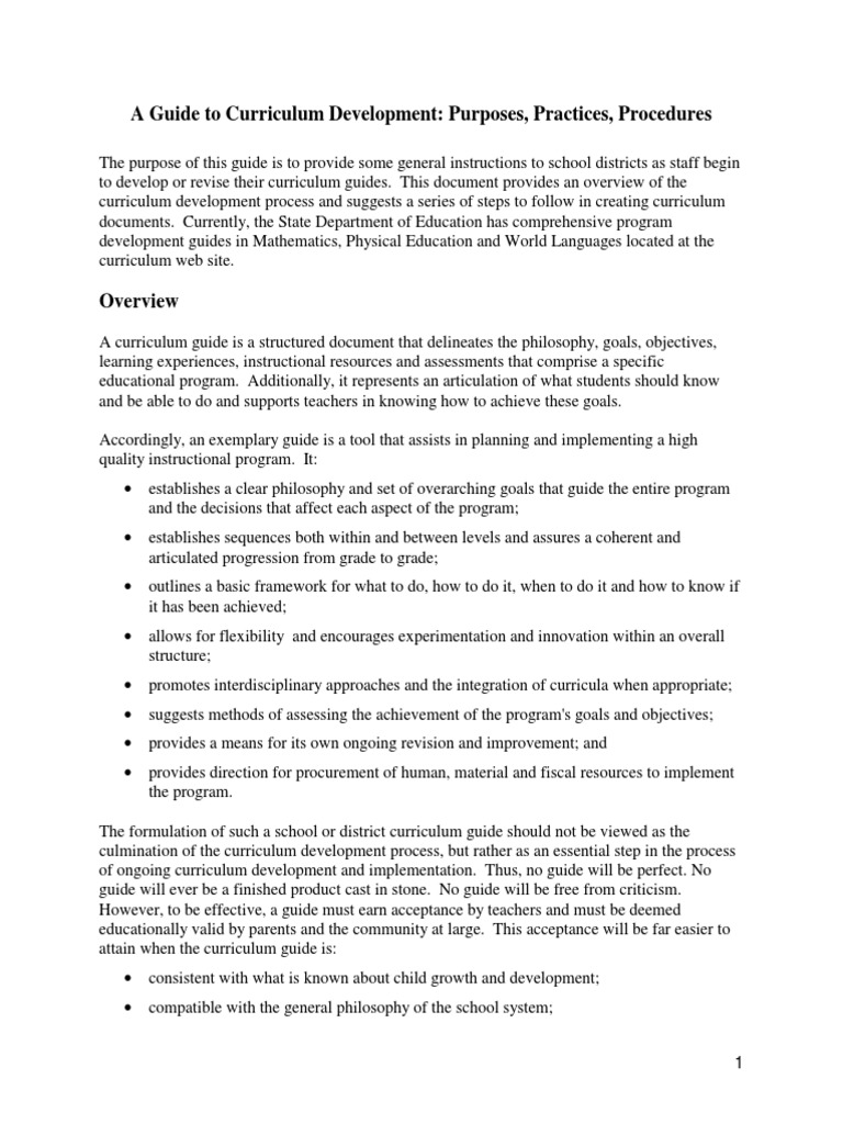 Curriculum Guide For Compilation PDF | PDF