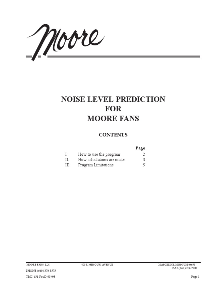 Moore Fan 01 PDF | PDF | Decibel | Physics