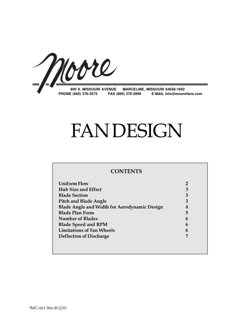 Moore Fan 02 | PDF | Lift (Force) | Mechanical Fan