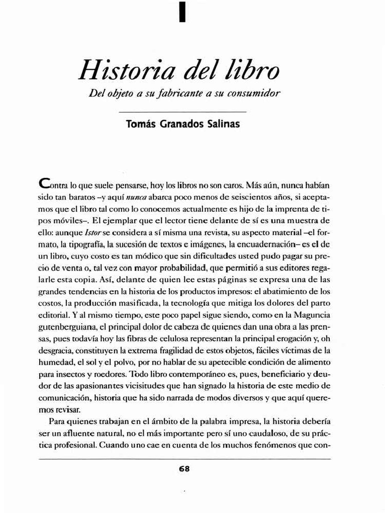 Historia Del Libro y Las Bibliotecas Antes de La Aparicion de La ...