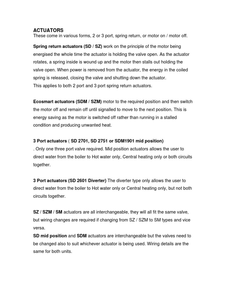Actuators Guide | PDF | Switch | Valve