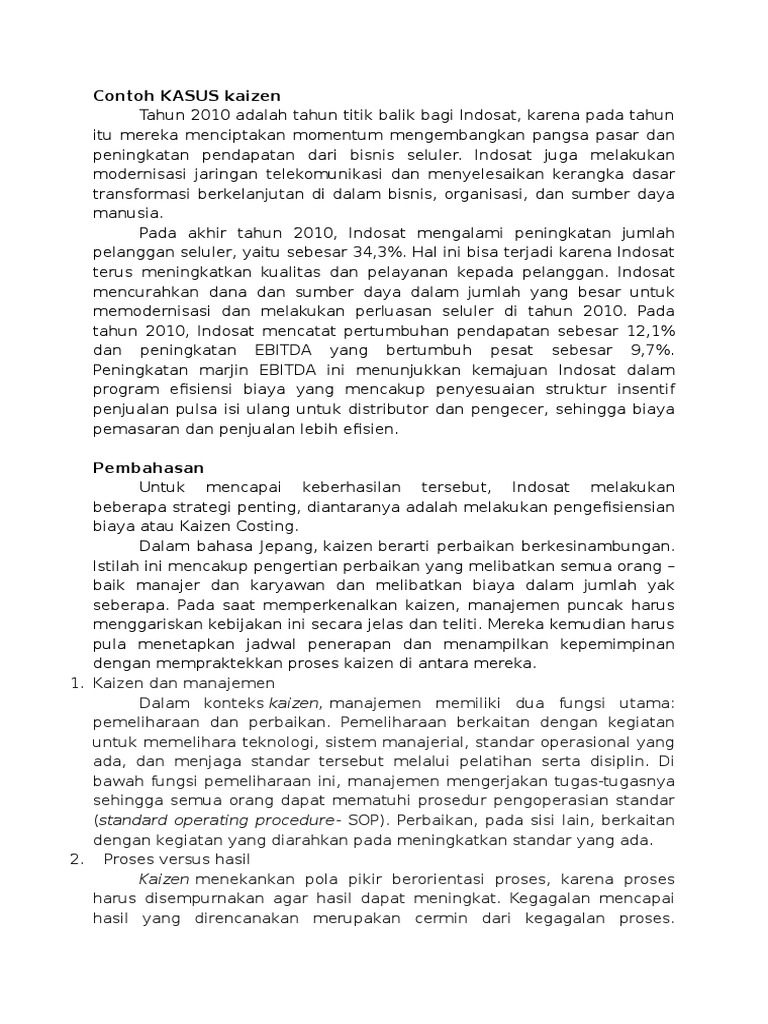 Contoh KASUS Kaizen | PDF