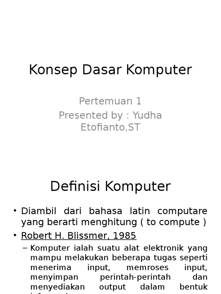 Konsep Dasar Komputer | PDF