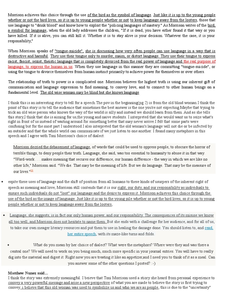 Morrison | PDF | Metaphor | Meaning Of Life