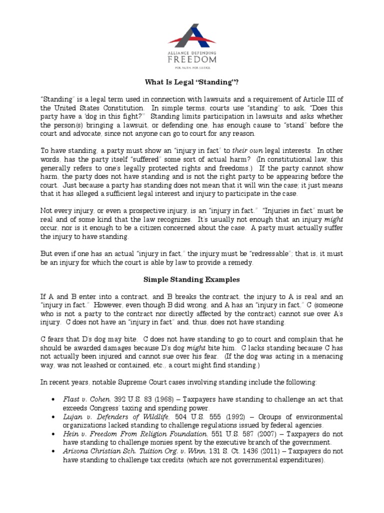 What Is Standing | PDF | Standing (Law) | Lawsuit
