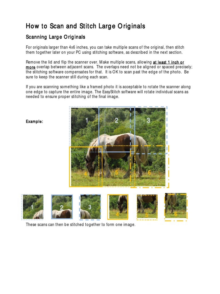 How To Scan and Stitch Large Originals | PDF | Image Scanner | Finder ...