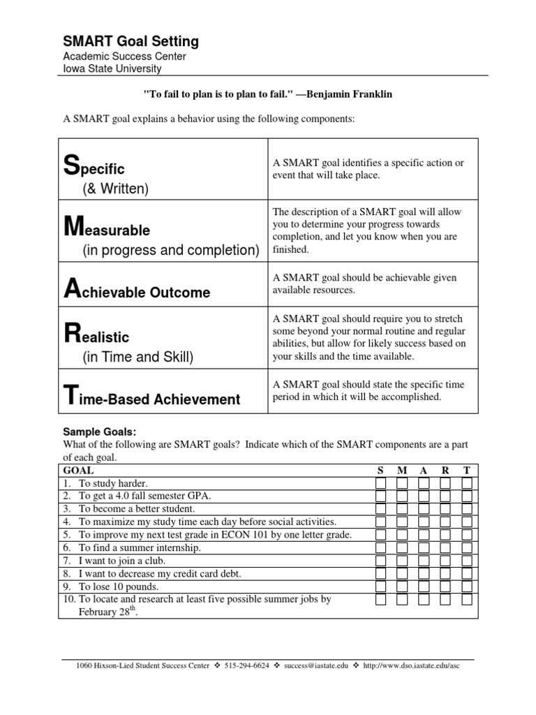 Goal - Setting - Smart | PDF