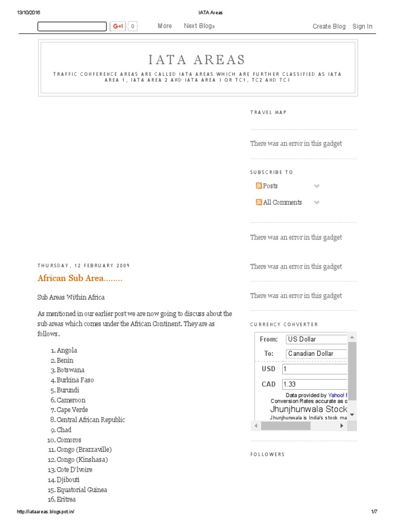 IATA Areas PDF | PDF | South America | Europe Travel
