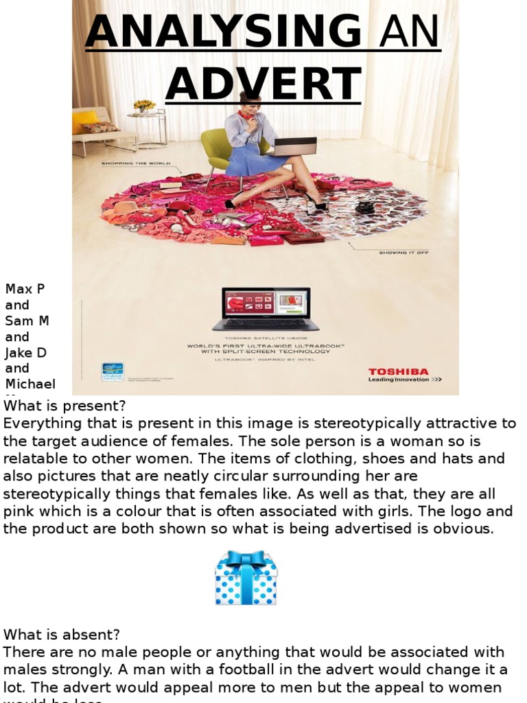 Analysing An Advert | PDF