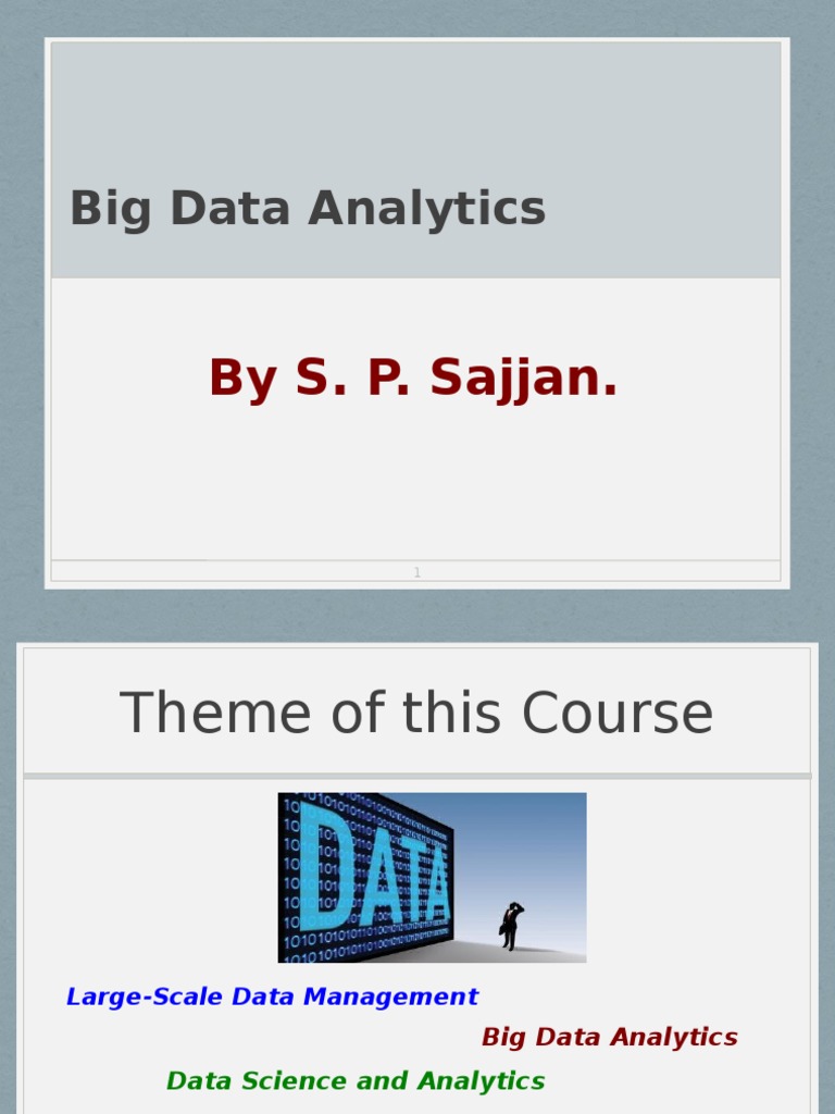Big Data Analytics: by S. P. Sajjan | PDF | Big Data | Apache Hadoop