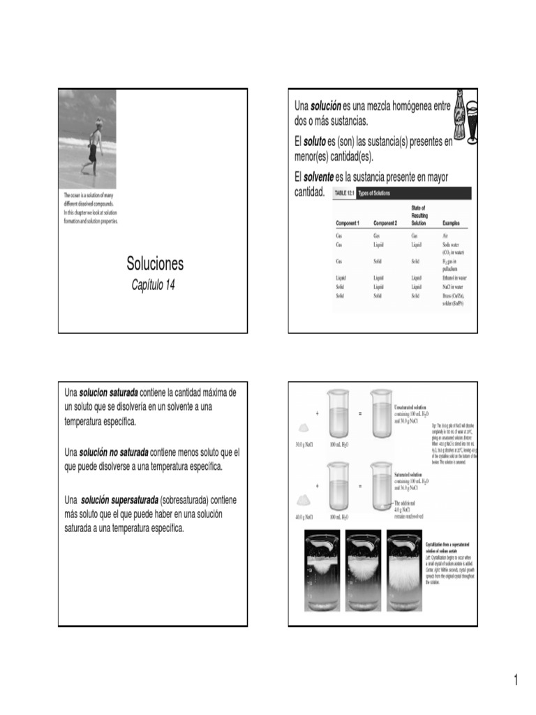 CAP 14 Soluciones Completo | Descargar gratis PDF | Solubilidad | Mezclas Químicas Homogéneas
