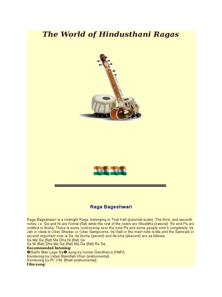 The World of Hindusthani Ragas | PDF | Classical And Art Music ...