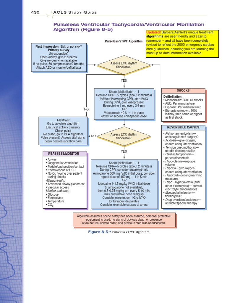 Updated ACLS Study Guide Pulseless VT/VF Algorithm | PDF