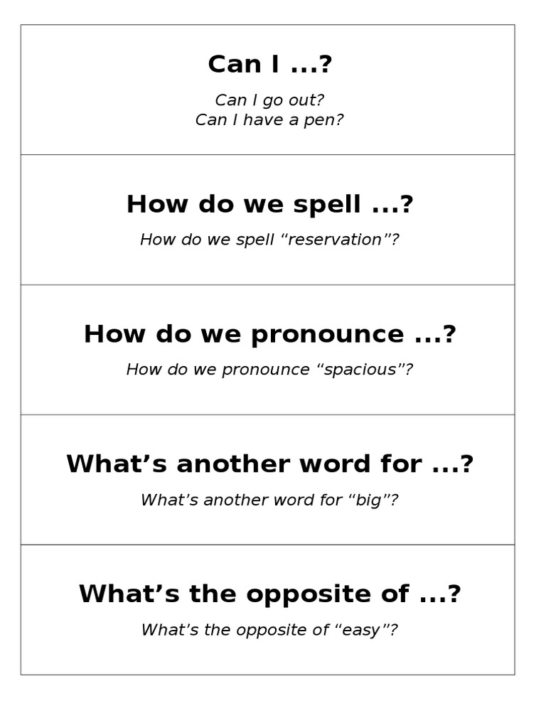 Useful Classroom Language For Adults | PDF