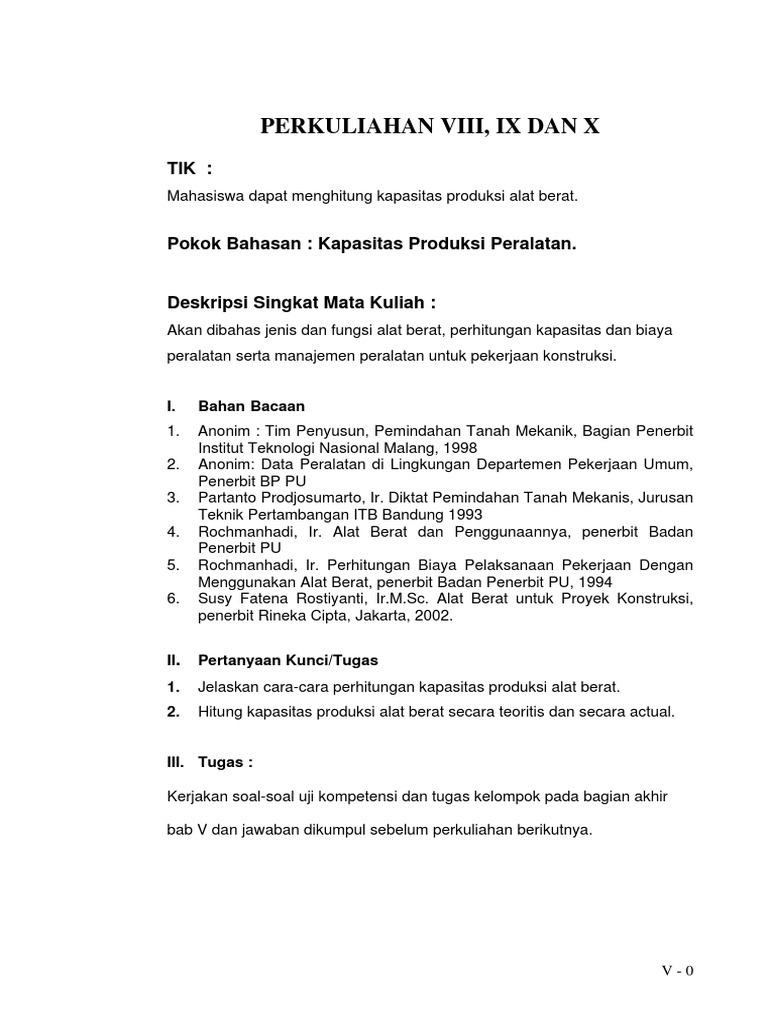 Perhitungan Kapasitas Produksi Peralatan | PDF