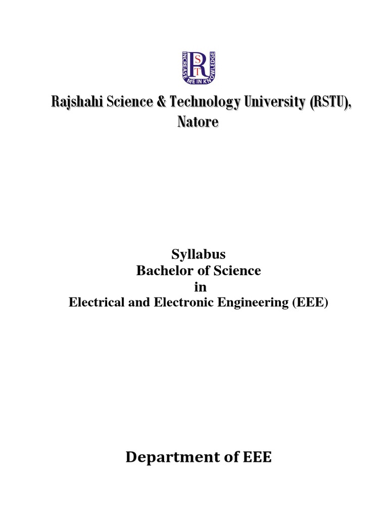 RSTU EEE Syllabus With Name VER1 | PDF