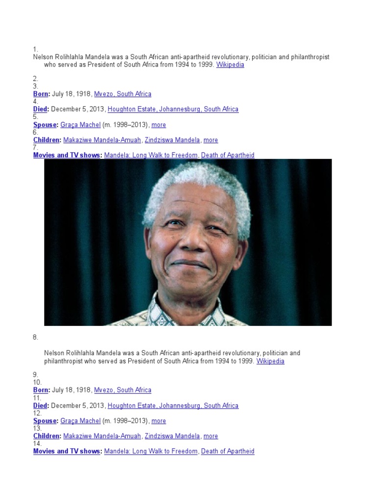 Nelson Mandela: Life and Legacy | PDF | Social Science | History