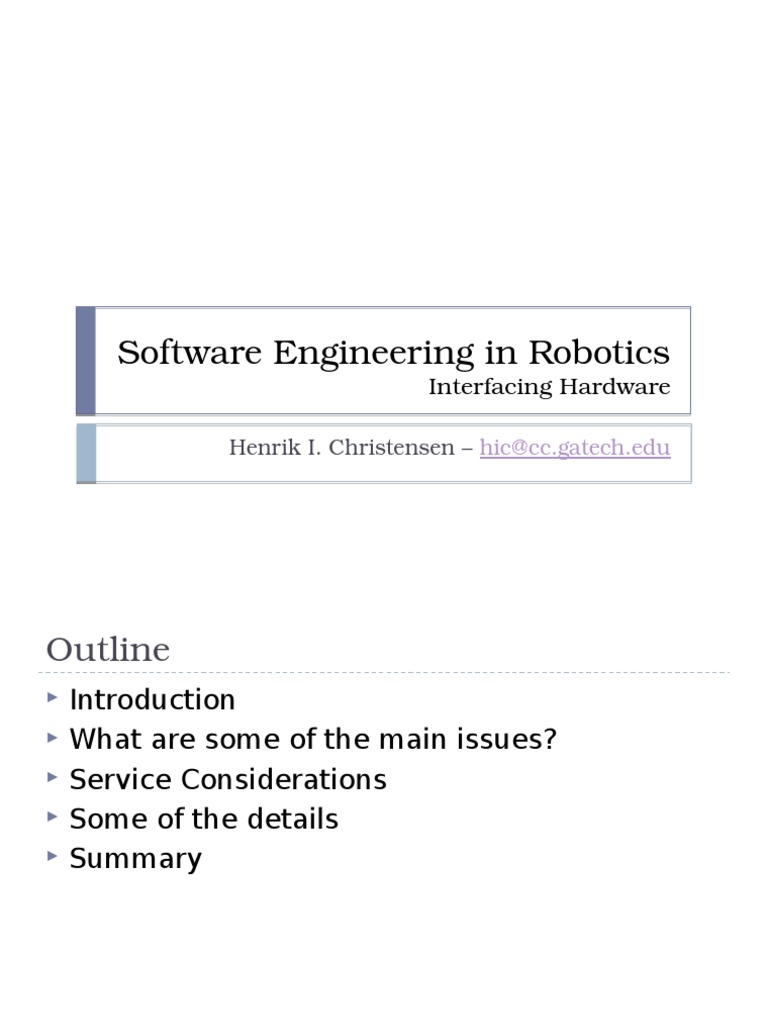 Lecture10 - Interfacing Hardware | PDF | Interface (Computing) | Robot Lecture10 - Interfacing Hardware | PDF | Interface (Computing) | Robot
