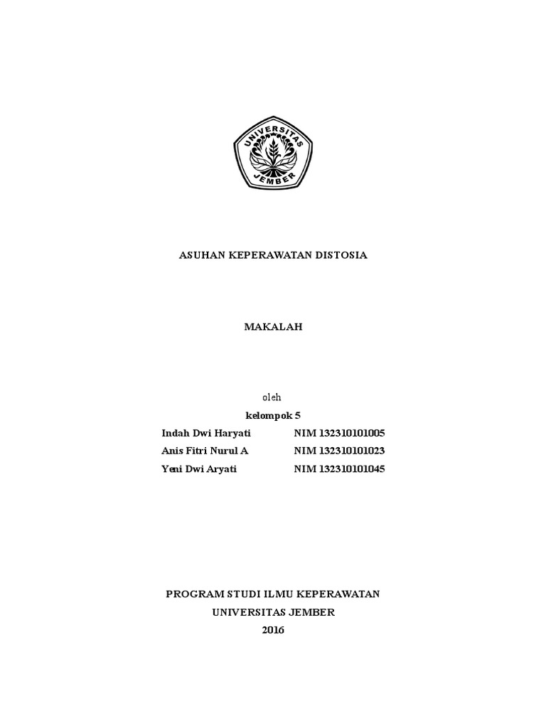Asuhan Keperawatan Distosia | PDF