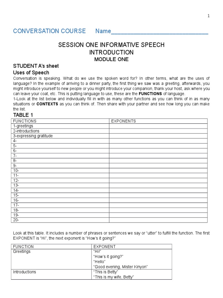 ESL Conversation Course Overview | PDF | English As A Second Or Foreign ...