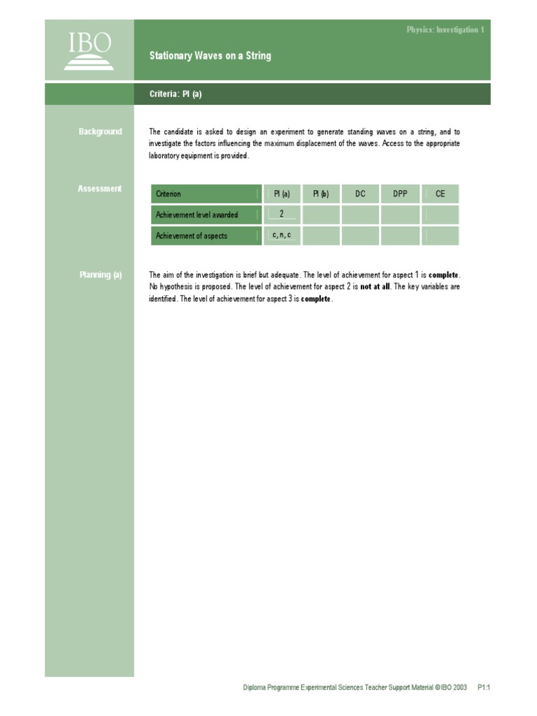 Stationary Waves On A String | PDF