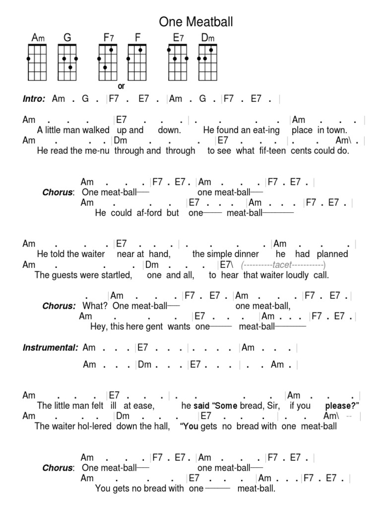 One Meatball - Ver3 | PDF | Songs