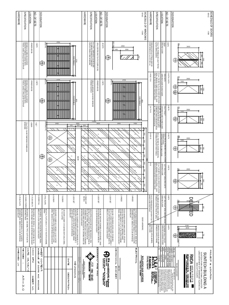 Schedule of Doors and Windows | PDF | Door | Window