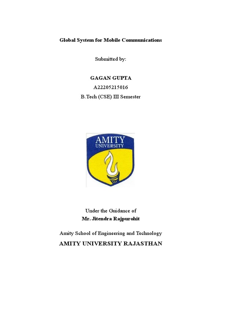 GSM Term Paper Report | PDF | Gsm | Subscriber Identity Module