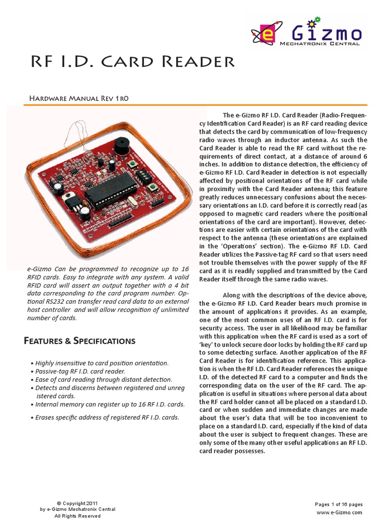 Rfid Manual Pdf Download Free Pdf Radio Bit
