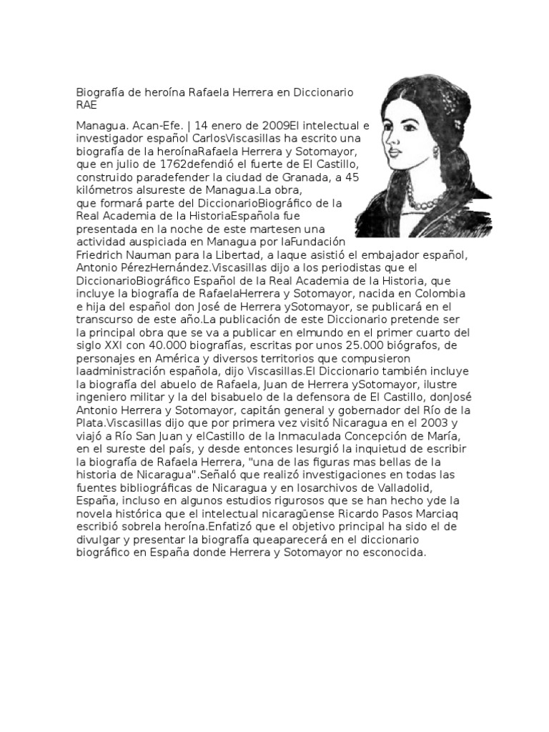 Biografía de Rafaela Herrera | PDF