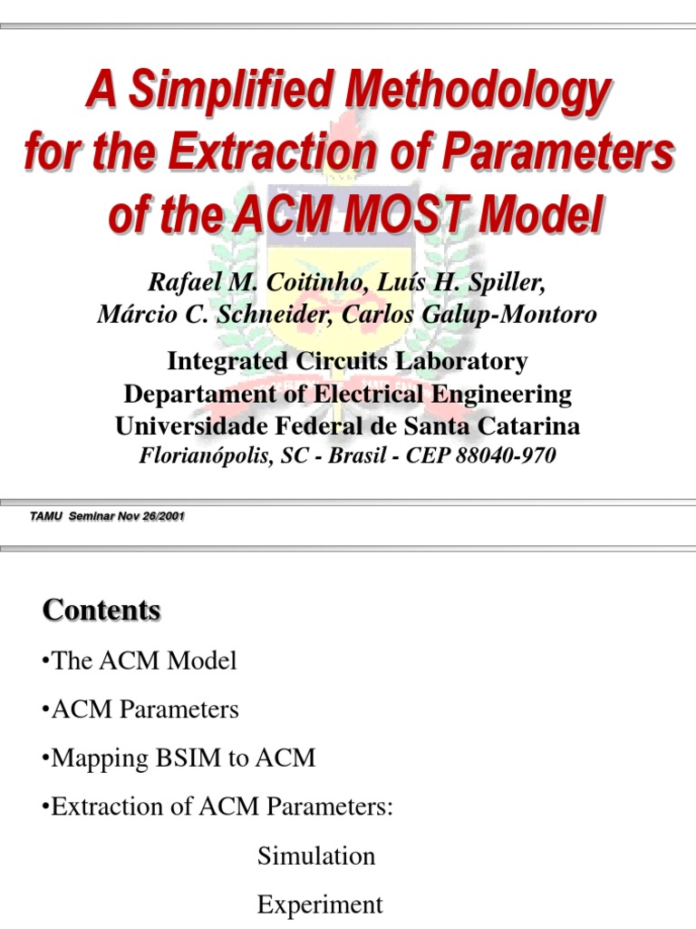 607 ACM Extraction Parameters | PDF | Mosfet | Electrical Equipment